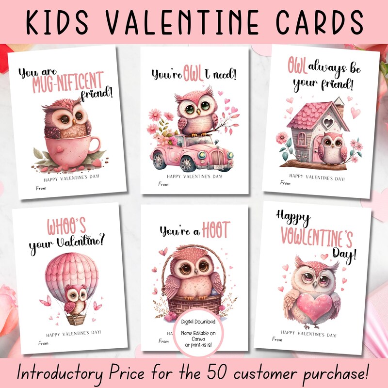 Owl Valentine Card - Etsy