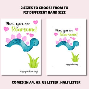 Mother's Day Printable, Dinosaur Handprint Art Bundle, Mothers Day Gift ...