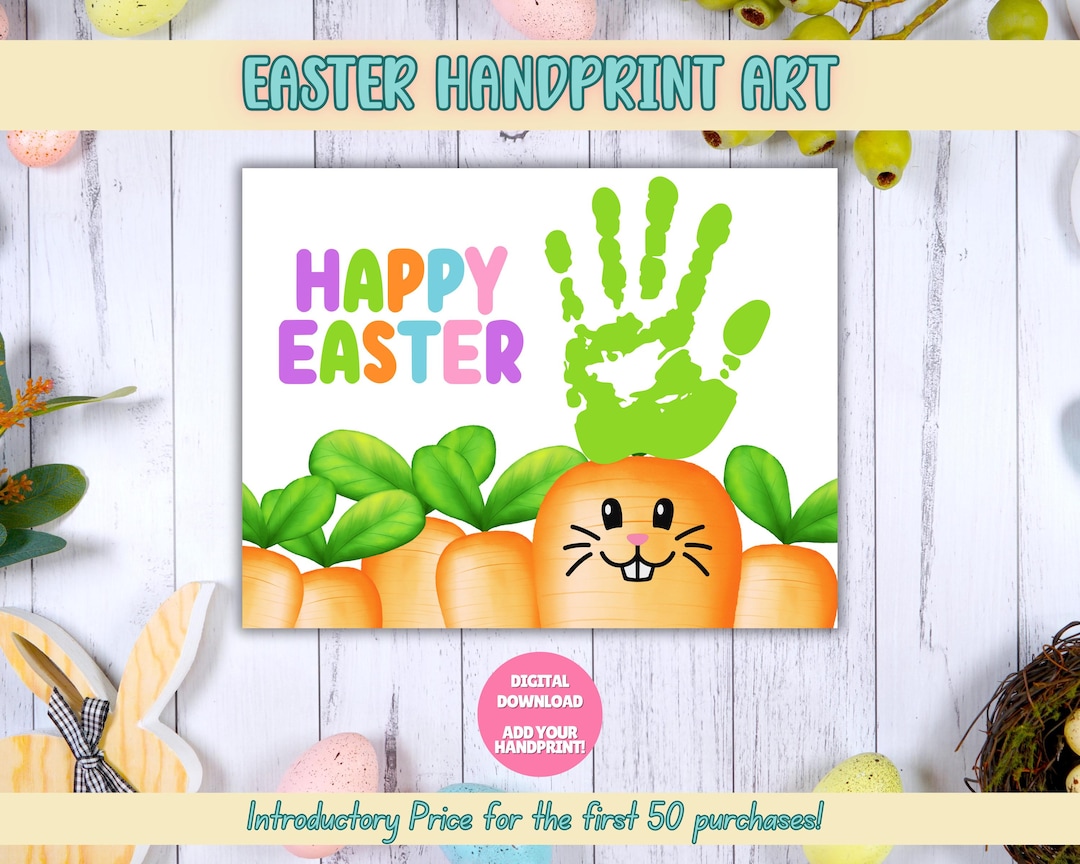 Easter Handprint Art, Preschool Easter Craft, Handprint Art, DIY Easter ...