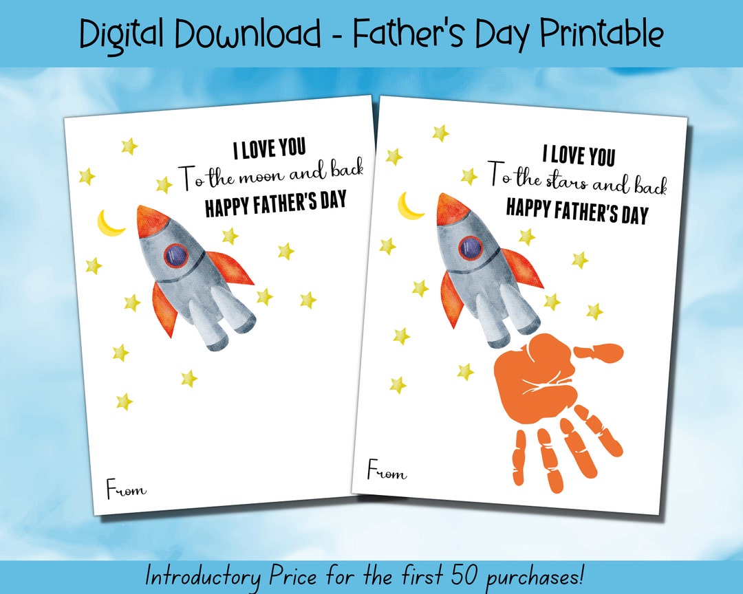 Father's Day Printable, I Love You Dad Handprint Art, Fathers Day Gift ...