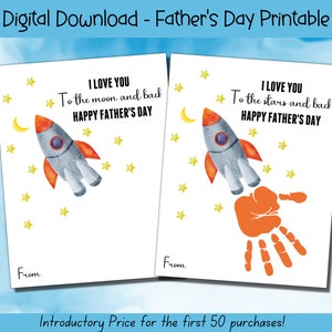 Father's Day Printable, I Love You Dad Handprint Art, Fathers Day Gift ...