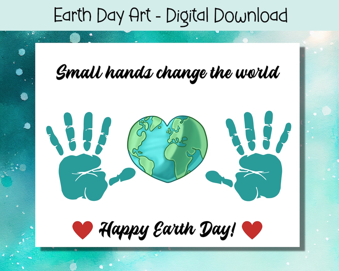 Earth Day Handprint Art, Earth Day Art for Kids, Earth Day Printable ...
