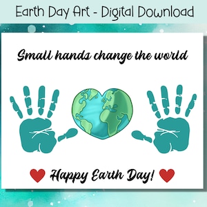 Earth Day Handprint Art, Earth Day Art for Kids, Earth Day Printable ...