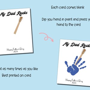 Father's Day Printable My Dad Rocks Handprint Art - Etsy