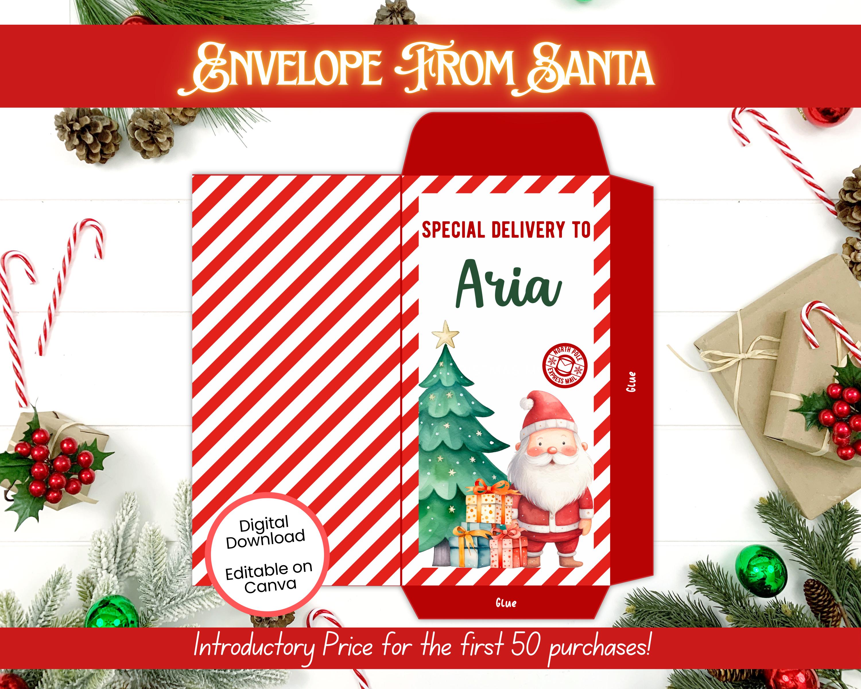 EDITABLE Santa Envelope Template, Letter From Santa Envelope, Letter to ...