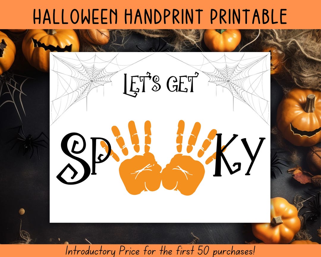 Spooky Halloween Handprint, Halloween Printable Handprint Craft for ...