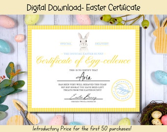 EDITABLE Certificate From Easter Bunny, Printable Easter Bunny ...