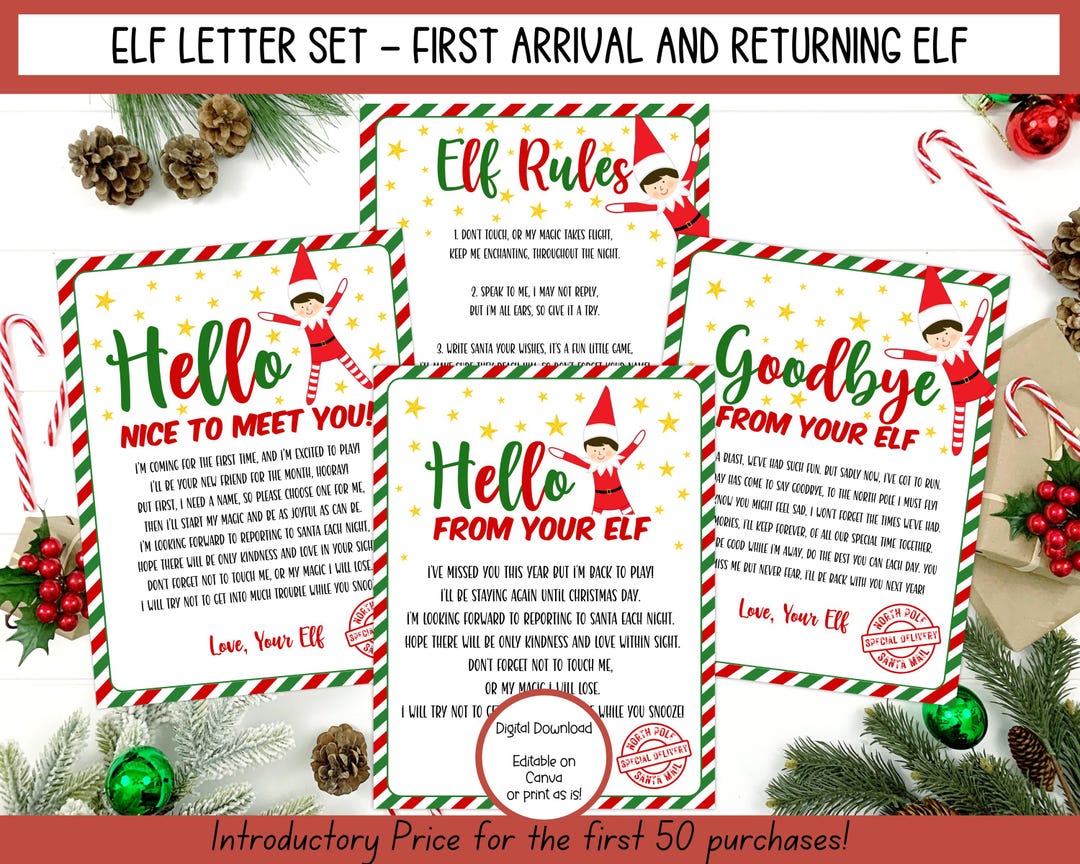 EDITABLE Elf Letter, Elf Welcome Letter, Elf Arrival Letter, Elf ...