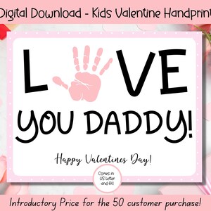 Printable Valentines Craft to Dad, Daddy Valentine's Cards, Kids ...