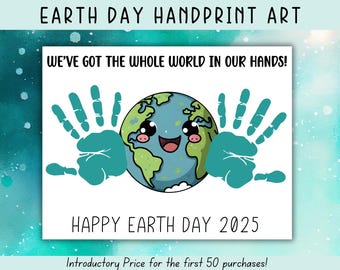 Earth Day Handprint Art, Earth Day Art for Kids, Earth Day Printable ...