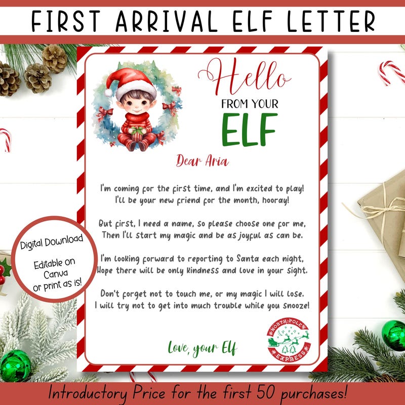 First Letter From Elf - Etsy