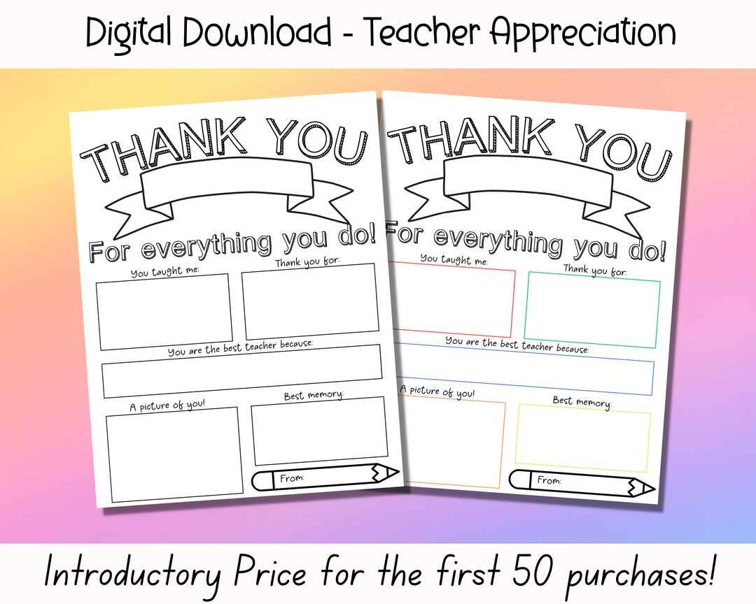 Teacher Appreciation Week Printable, Teacher Appreciation Gift, All ...