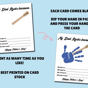 Father's Day Printable, My Daddy Rocks Handprint Art, Fathers Day Gift ...