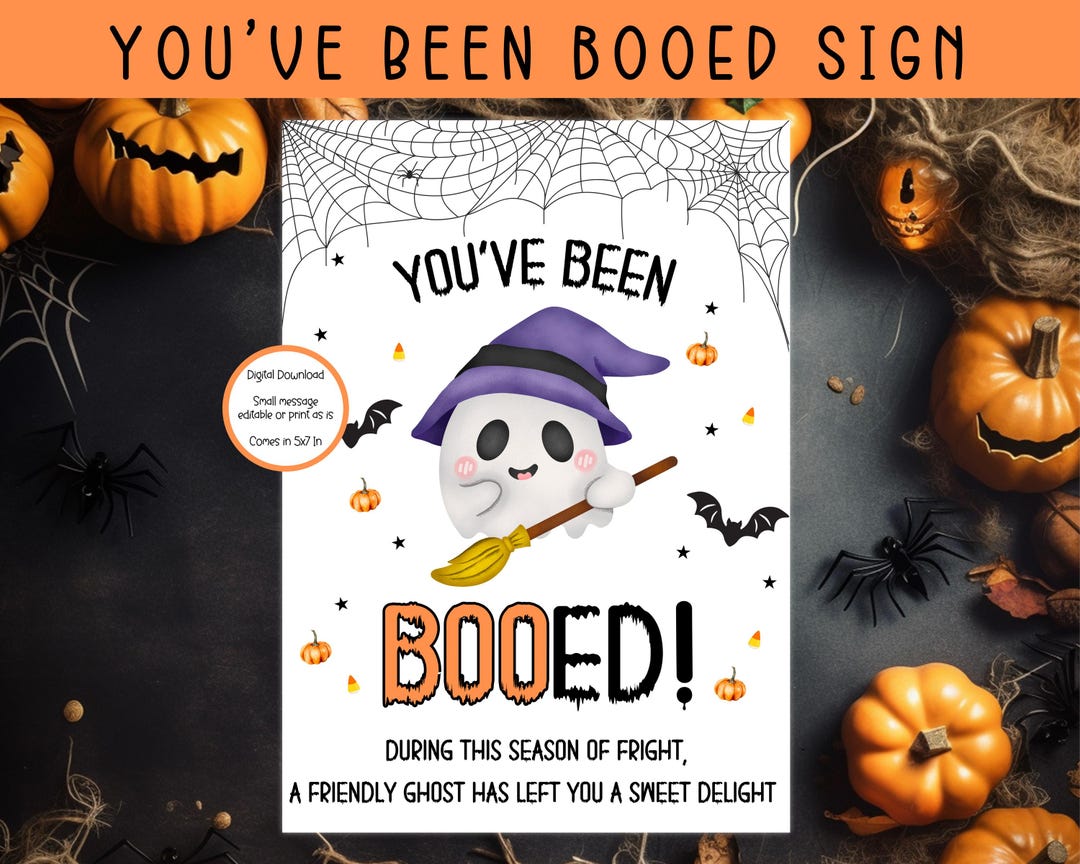 EDITABLE You've Been Booed Printable, Boo Box Gift Tag, Boo Basket Tags ...
