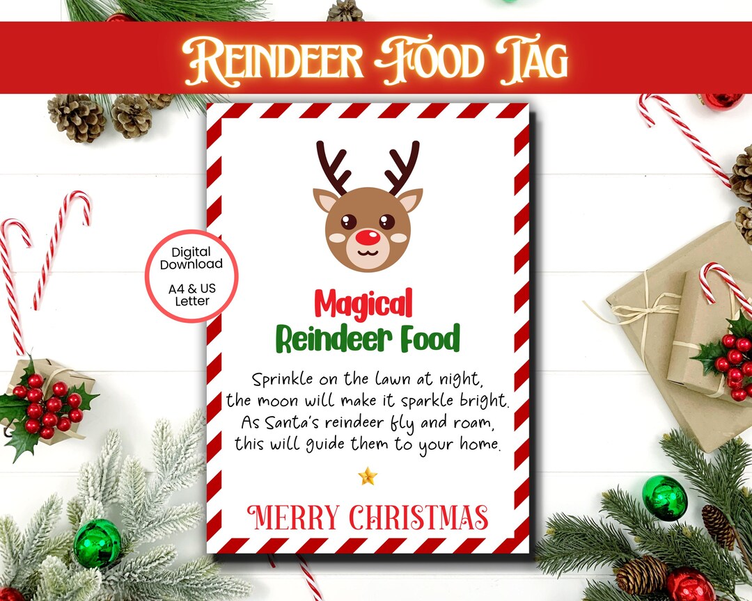 Magic Reindeer Food Tags, Reindeer Food, Printable Magic Reindeer Food ...