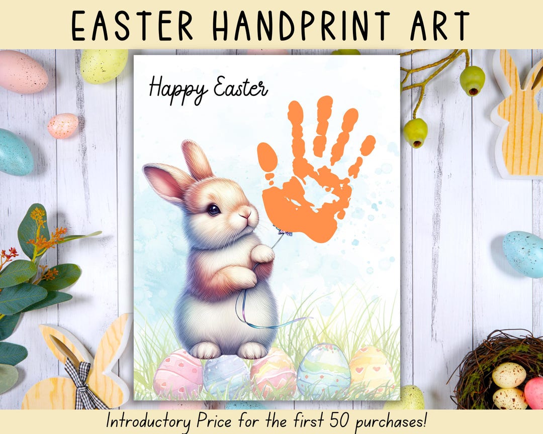 Easter Handprint Art, Preschool Easter Craft, Handprint Art, DIY Easter ...