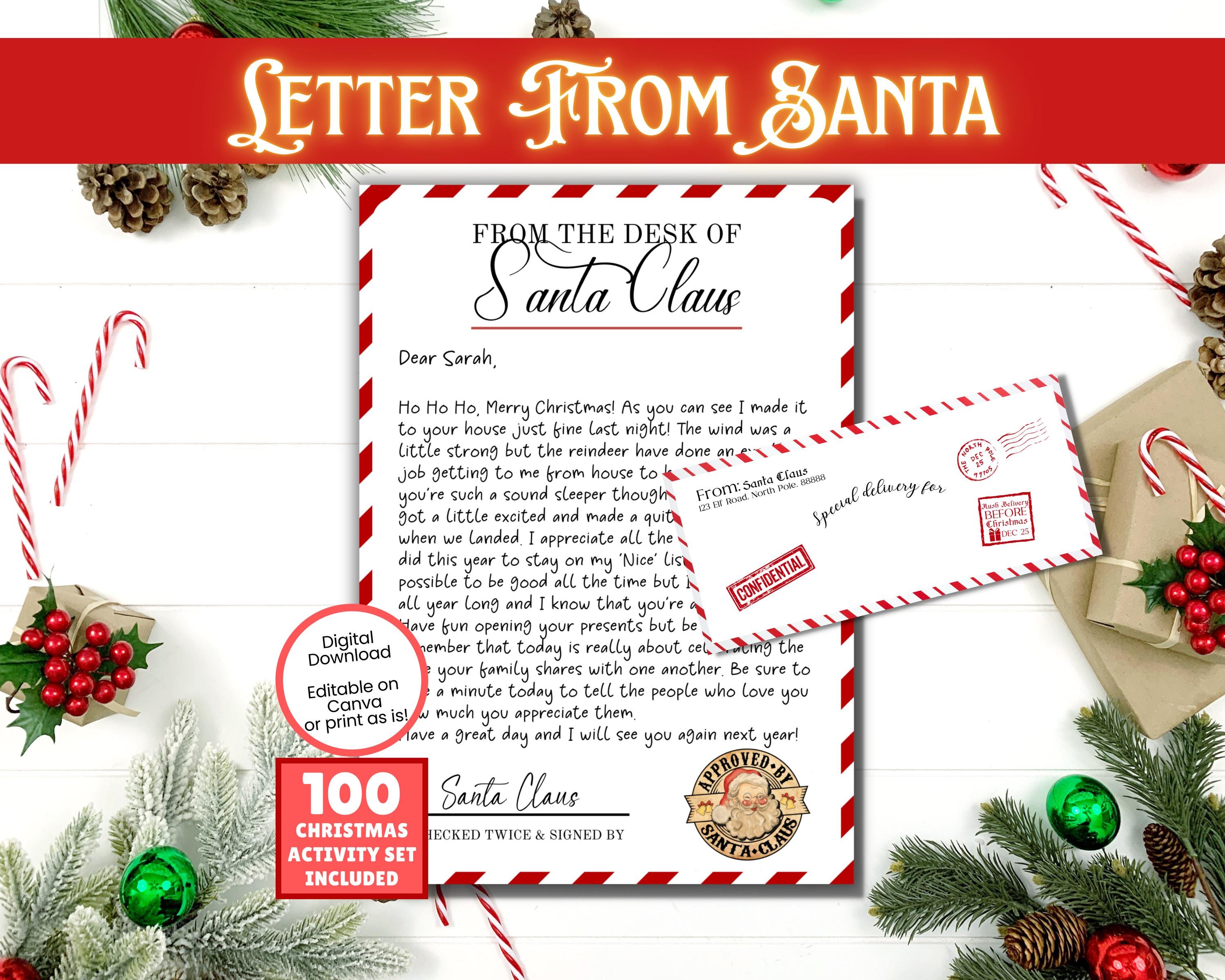 Letter From Santa on Christmas Morning, Printable Santa Stationary ...