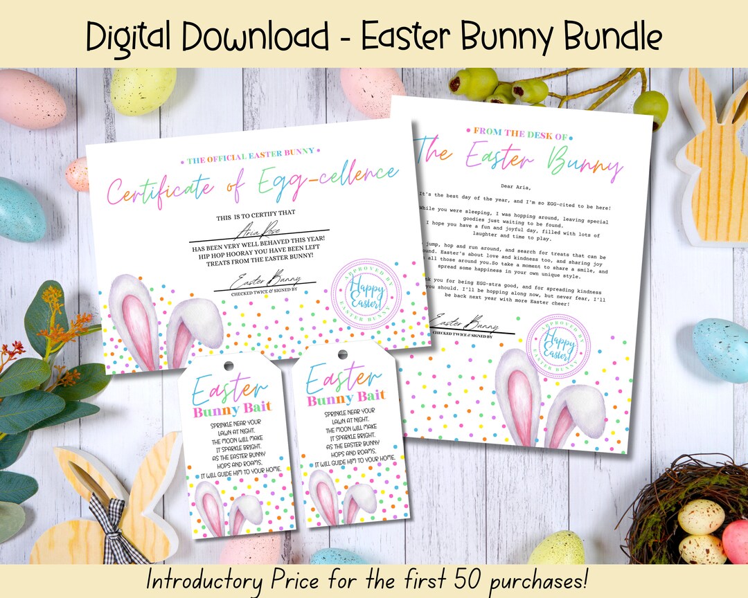 EDITABLE Easter Bunny Bundle, Colorful Easter Bait Tag, Easter Bunny ...