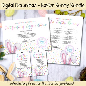 EDITABLE Easter Bunny Bundle, Colorful Easter Bait Tag, Easter Bunny ...