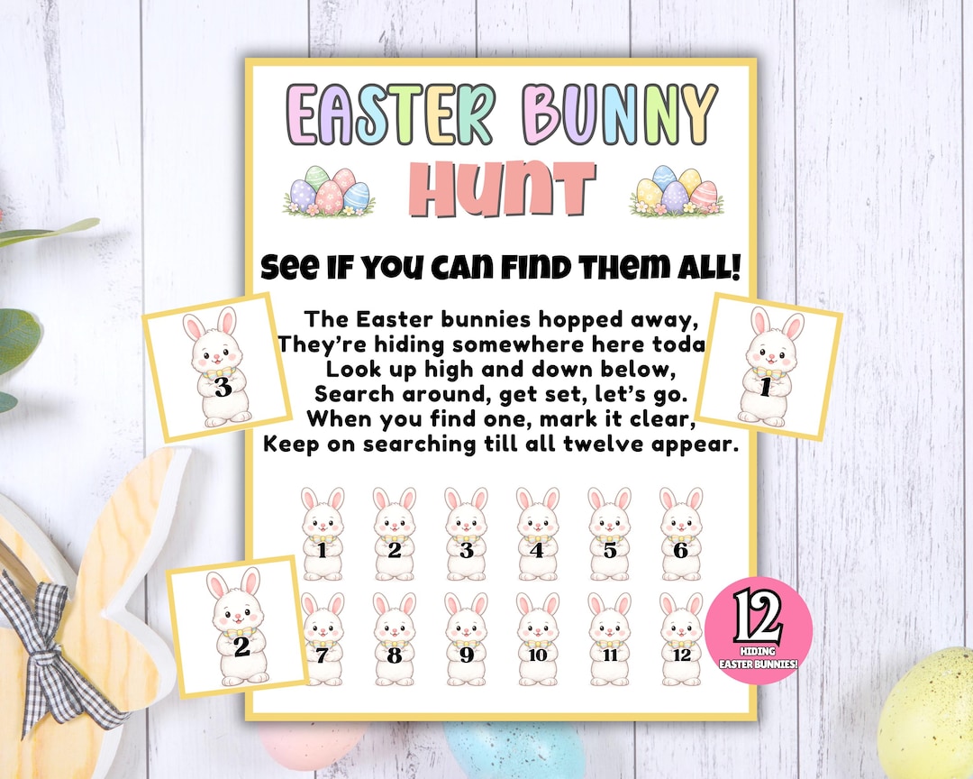 Easter Bunny Hunt Game, Easter Day Hunt, Easter Bunny Game, Easter ...