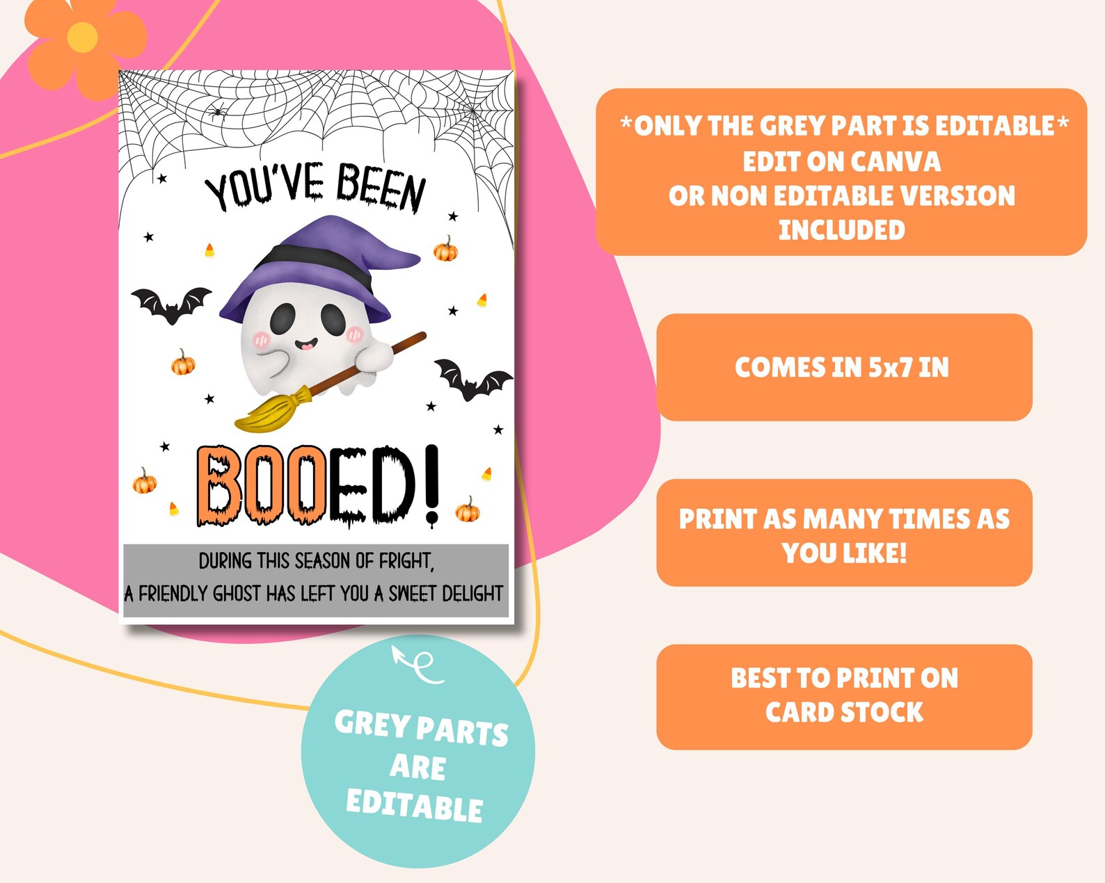 EDITABLE You've Been Booed Printable, Boo Box Gift Tag, Boo Basket Tags ...