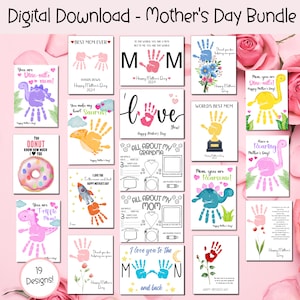 Mother's Day Printable Bundle, Mother's Day Handprint Art Mothers Day ...