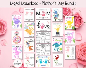Mother's Day Printable Bundle, Mother's Day Handprint Art Mothers Day ...
