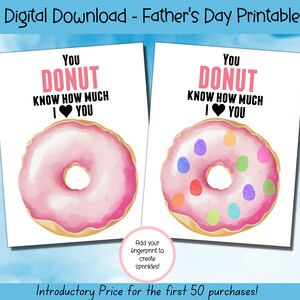 Father's Day Printable, Donut Fingerprint Art, Fathers Day Gift ...
