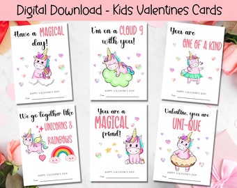 Printable Valentine Cards for Kids Instant Download - Etsy