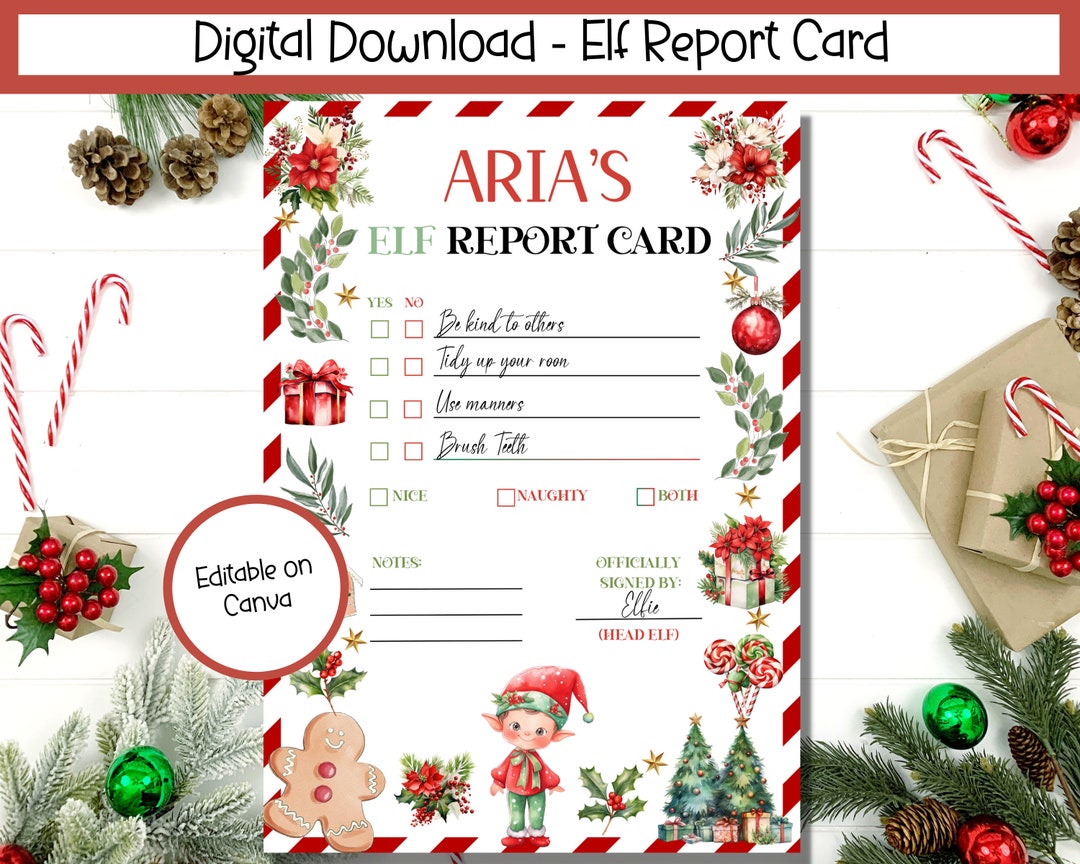 EDITABLE Elf Behaviour Letter Elf Report Card Elf Warning - Etsy UK