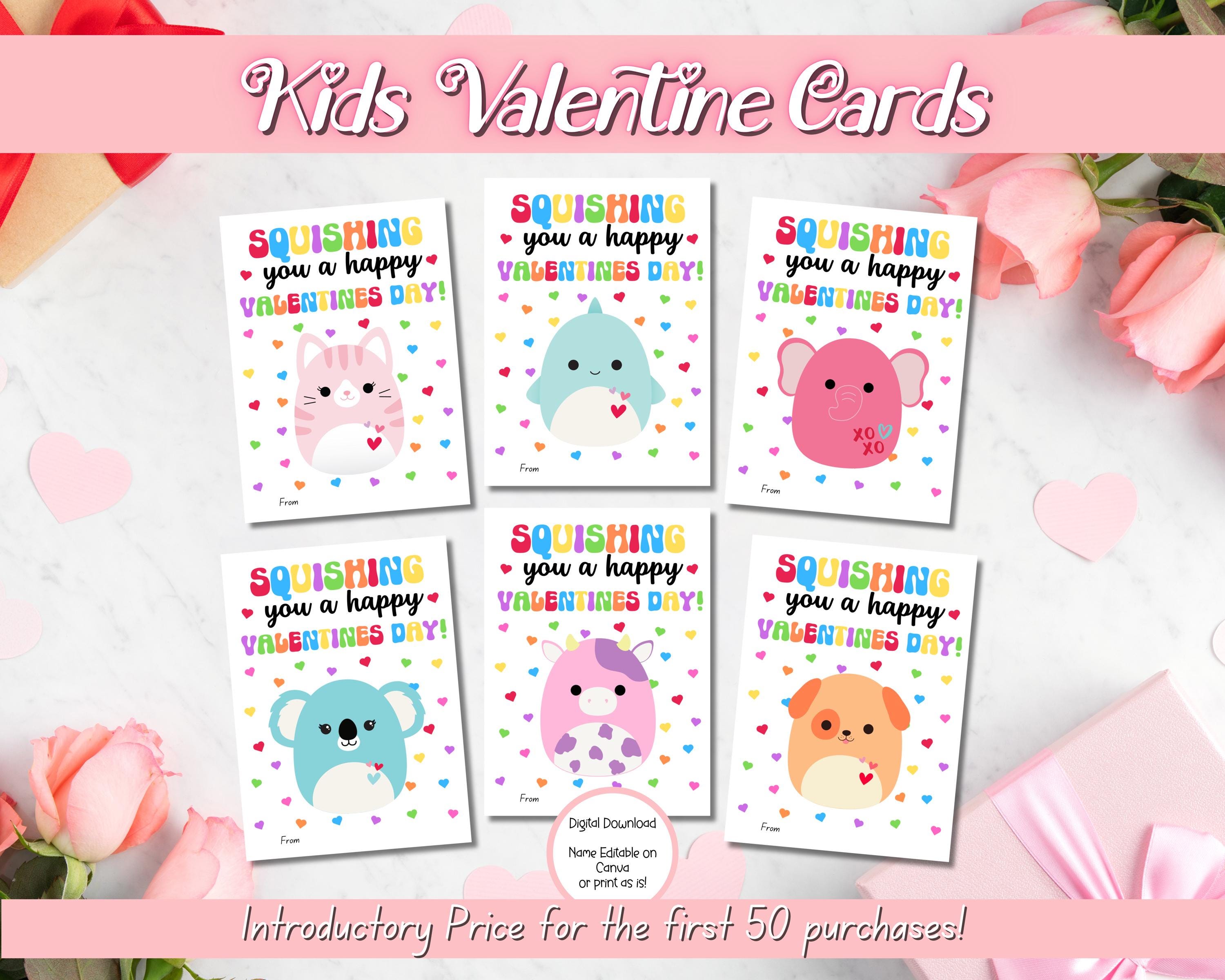 EDITABLE Squish Valentine Cards, Classroom Valentines Day Cards, Kids ...