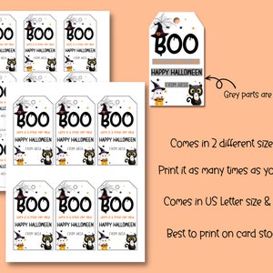 EDITABLE Halloween Gift Tag Halloween Favor Tag Trick or - Etsy