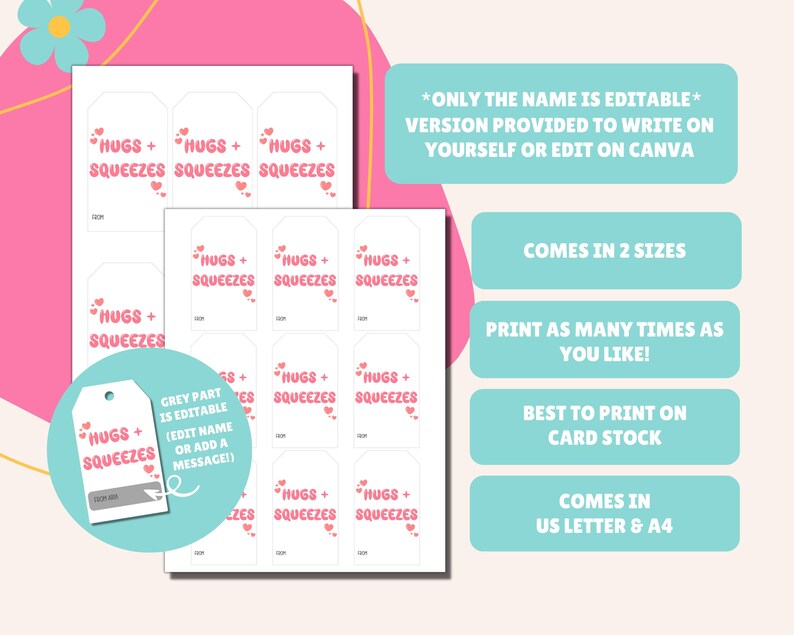 EDITABLE Valentine Gift Tags, Printable Kids Valentine Tags, Classroom ...