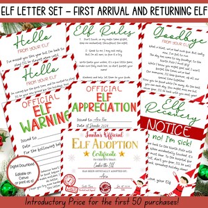 EDITABLE Elf Letter, Elf Welcome Letter, Elf Goodbye Letter, Elf Rules ...
