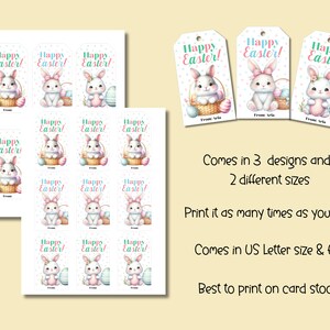 EDITABLE Cute Easter Gift Tags, Easter Printables, Kids Easter Basket ...