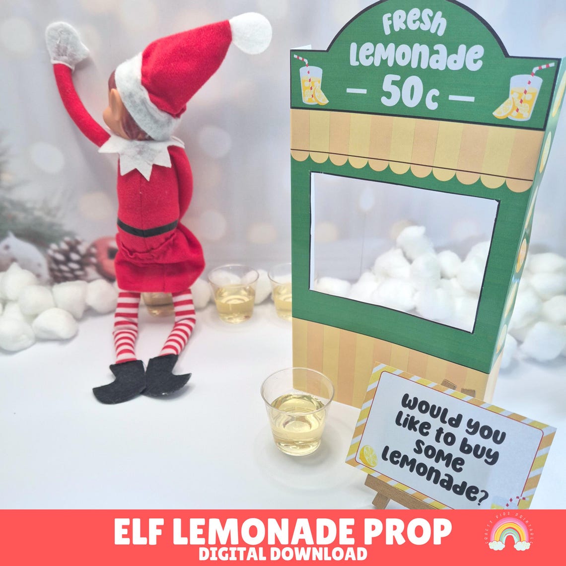 Elf Lemonade Stand Prop, Elf Prop Idea, Printable Elf Kit, Printable ...