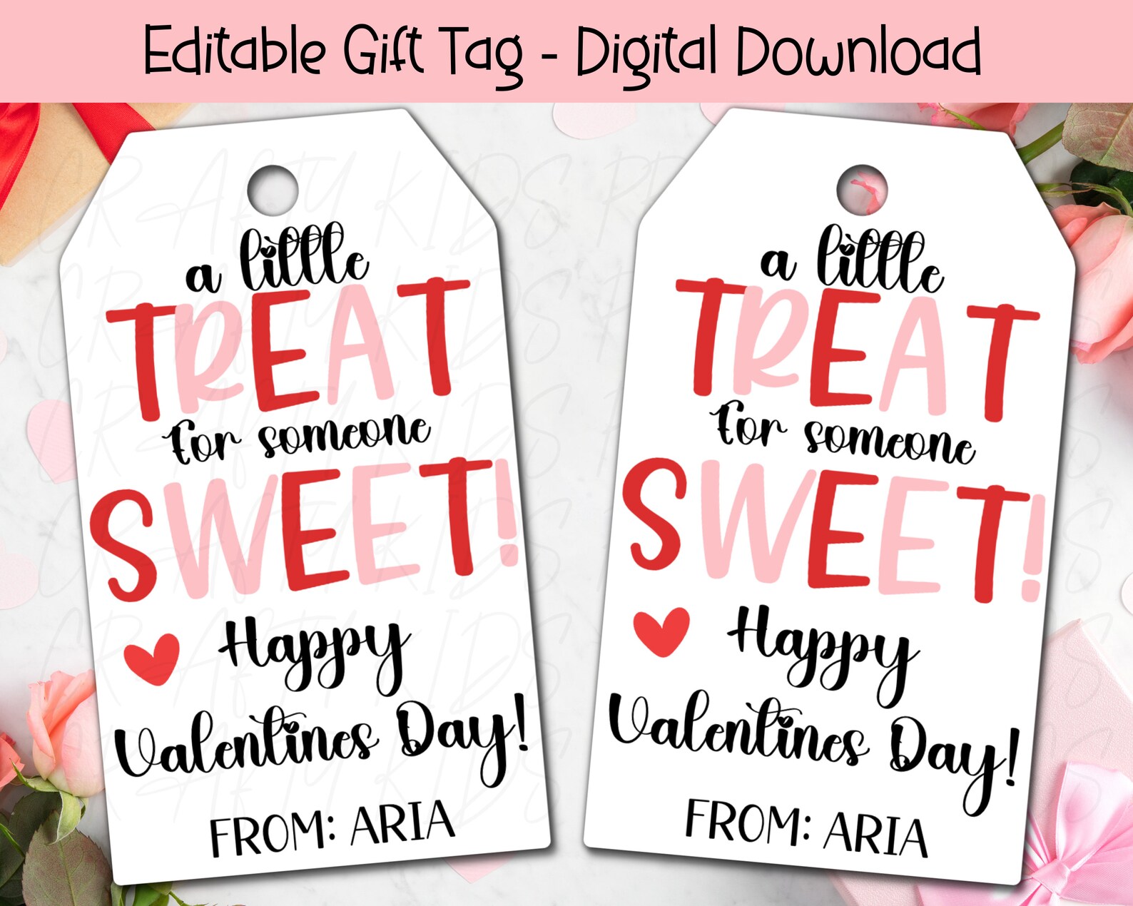 Valentine Gift Tags Editable Printable Kids Valentine Tags - Etsy