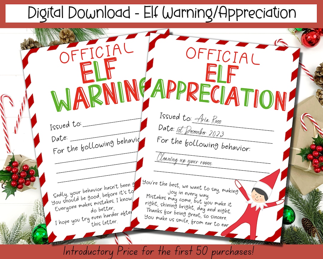 EDITABLE Elf Behaviour Letter Elf Naughty Letter Elf - Etsy Australia