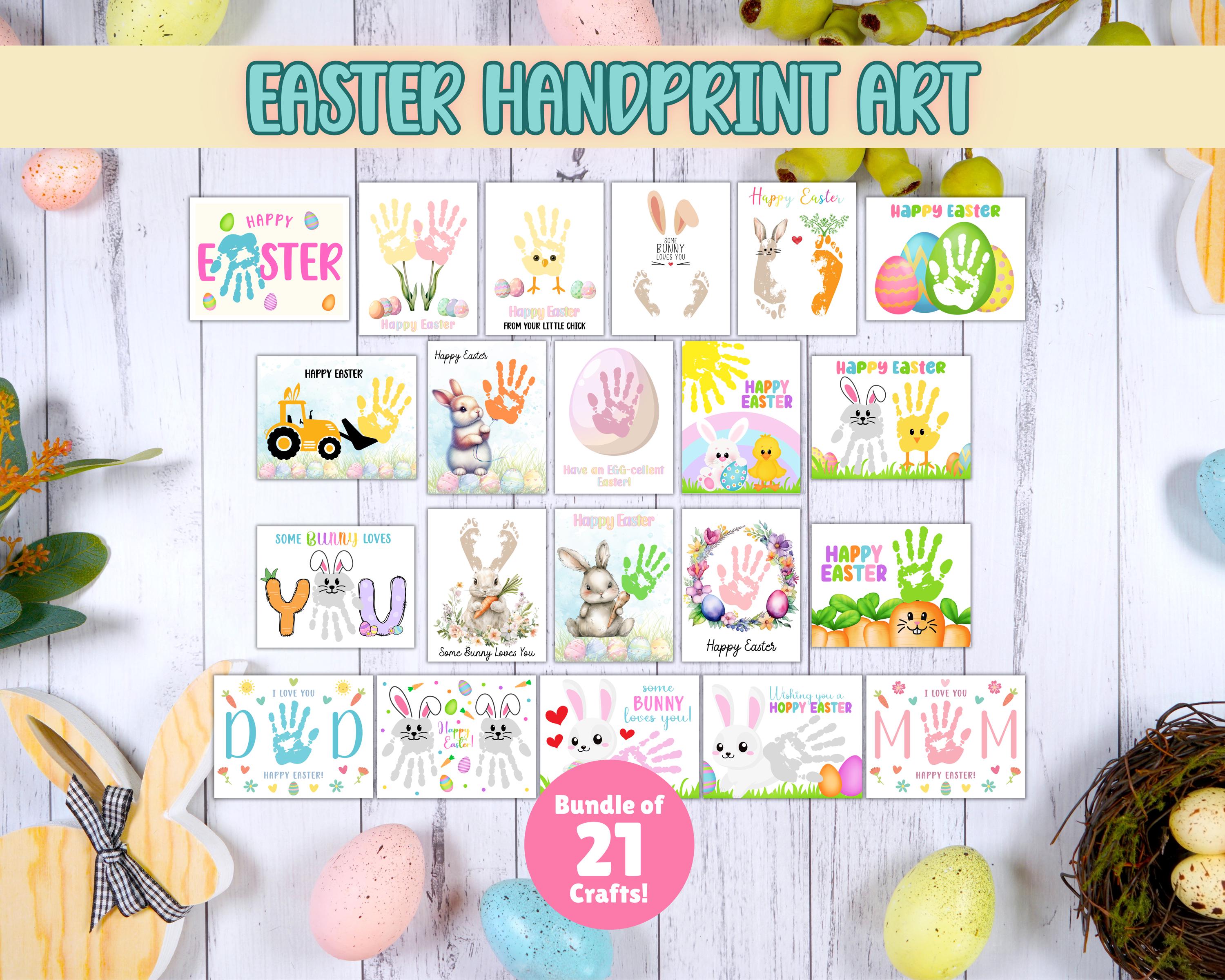 Easter Handprint Art Bundle, Easter Footprint Craft, Handprint Art, DIY ...