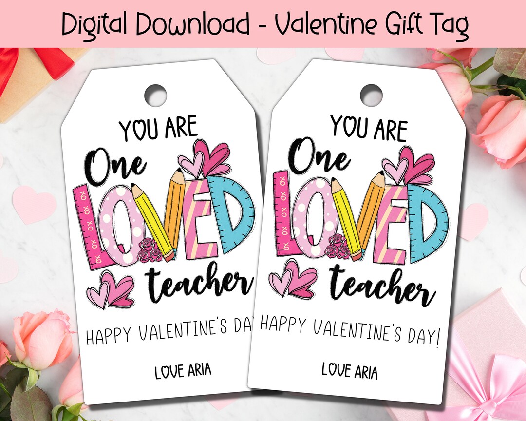 EDITABLE Teacher Valentine Gift Tags, Valentine Teacher Gift, Printable ...
