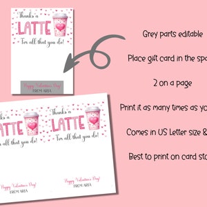 EDITABLE Teacher Valentine Gift Card Holder, Valentines Day Teacher ...