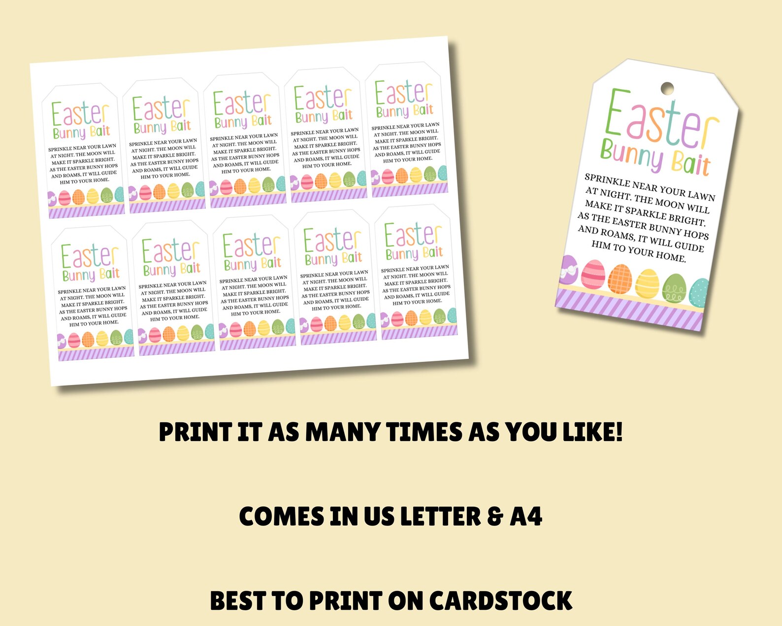 Easter Bunny Bait Tag, Easter Gift Tags, Easter Printables, Easter ...