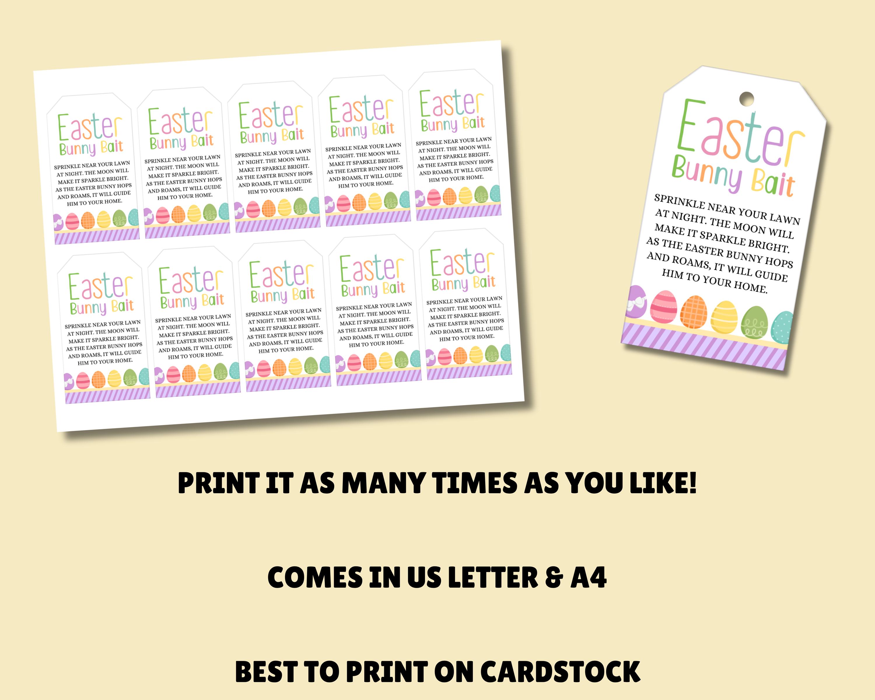 Easter Bunny Bait Tag, Easter Gift Tags, Easter Printables, Easter ...