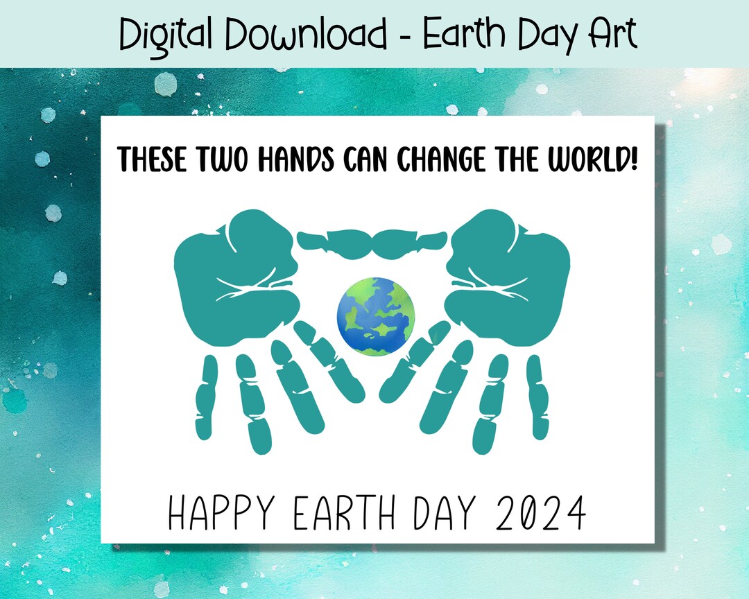 Earth Day Handprint Art, Earth Day Art for Kids, Earth Day Printable ...
