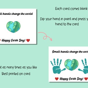 Earth Day Handprint Art, Earth Day Art for Kids, Earth Day Printable ...