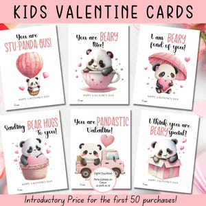 EDITABLE Panda Valentine Cards, Classroom Valentines Day Cards, Kids ...