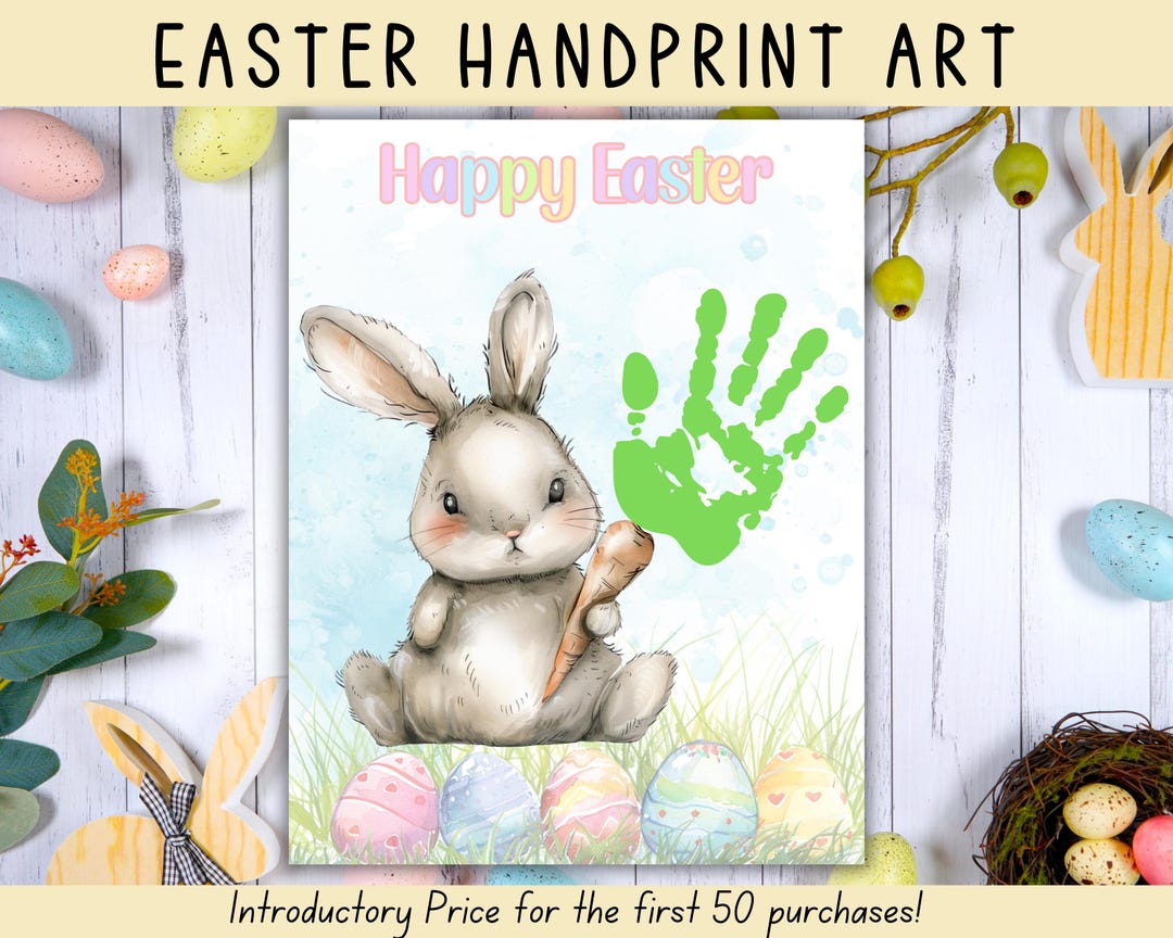 Easter Handprint Art, Preschool Easter Craft, Handprint Art, DIY Easter ...