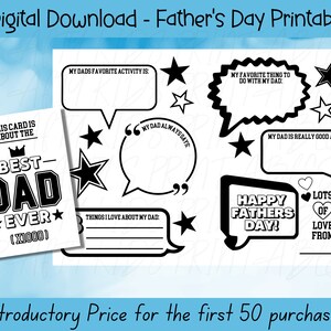Father's Day Printable, Best Dad Ever Card, Fathers Day Gift, Father's ...