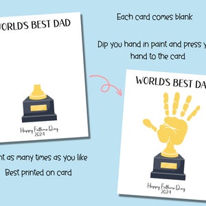 Father's Day Printable, World's Best Dad Handprint Art, Fathers Day ...