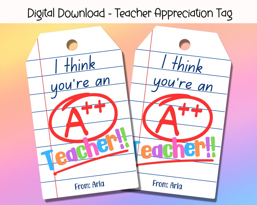 Teacher Appreciation Gift Tag, Staff Appreciation Gift Tag, Teacher ...